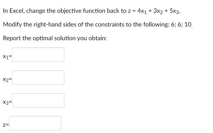 Modify the objective function in the Excel solver | Chegg.com