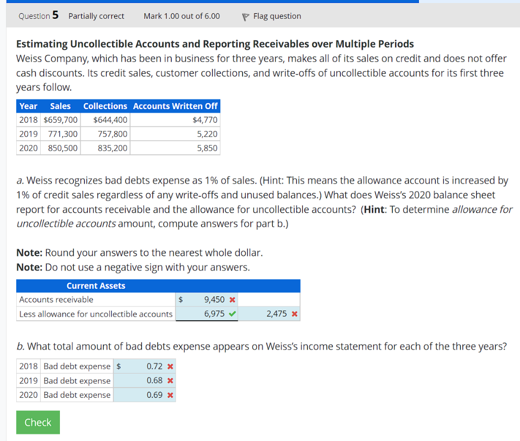 Solved Estimating Uncollectible Accounts and Reporting | Chegg.com