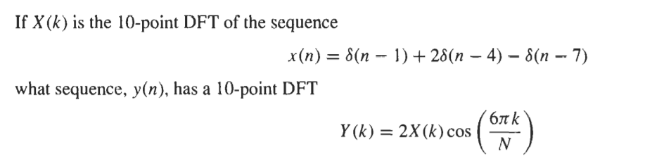 Solved If X(k) is the 10-point DFT of the sequence x(n) = | Chegg.com