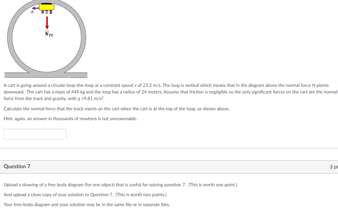 Solved a I NTC A cart is going around a circular | Chegg.com