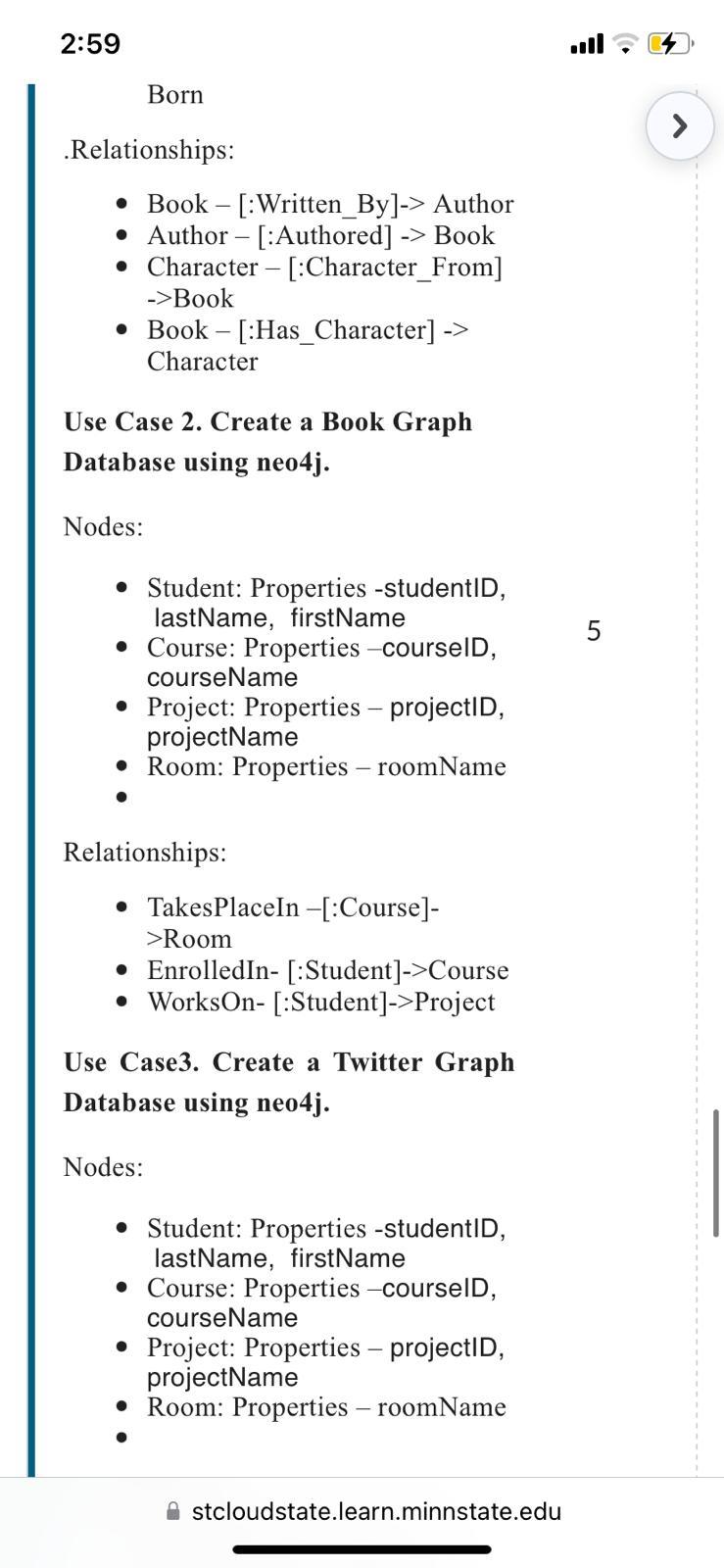 Solved 1. Neo4j NoSQL (Graph Model (3pts)+Queries ( 2 pts) | Chegg.com
