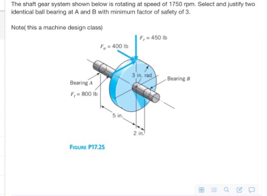 Solved The shaft gear system shown below is rotating at | Chegg.com