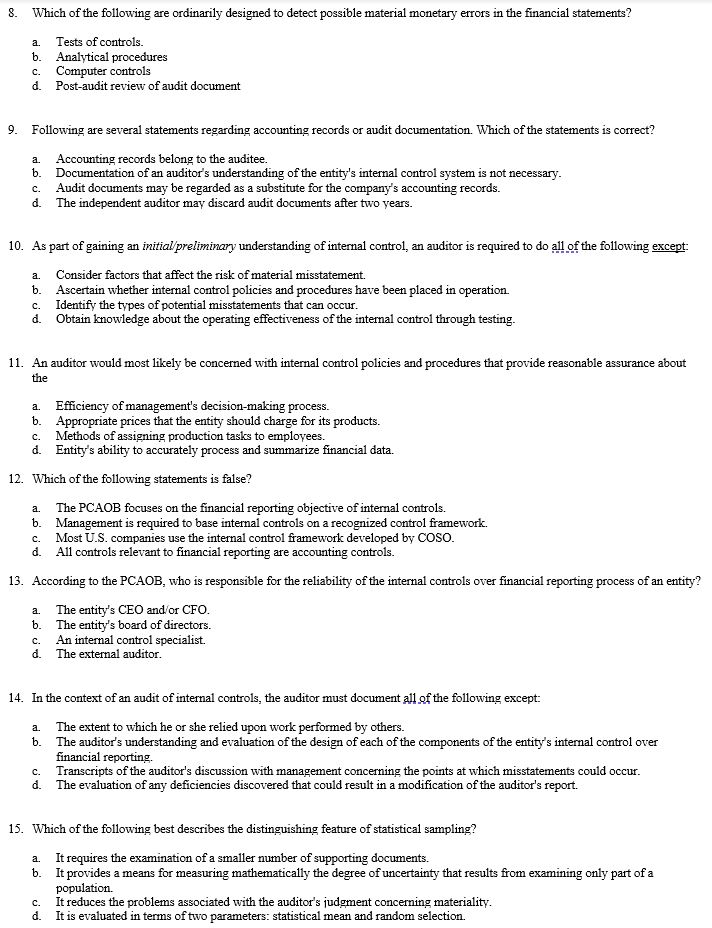 Solved 8. Which of the following are ordinarily designed to | Chegg.com
