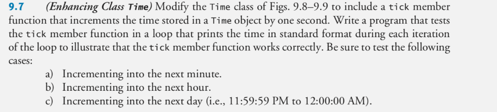 Solved // Fig. 9.8: Time.h // Time class containing a | Chegg.com