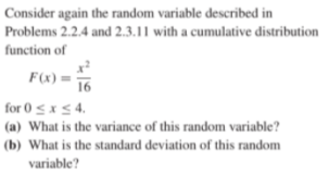 Solved Consider again the random variable described in | Chegg.com