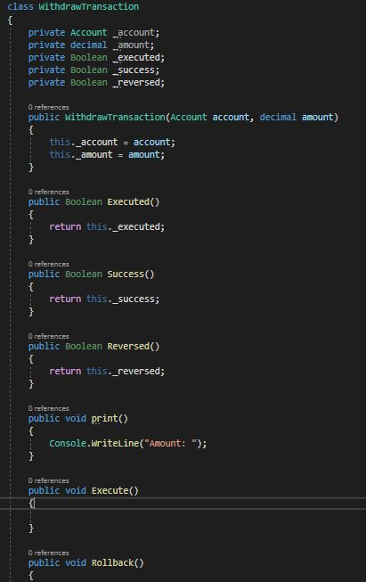 Solved Withdraw Transaction - account: Account •_amount: | Chegg.com