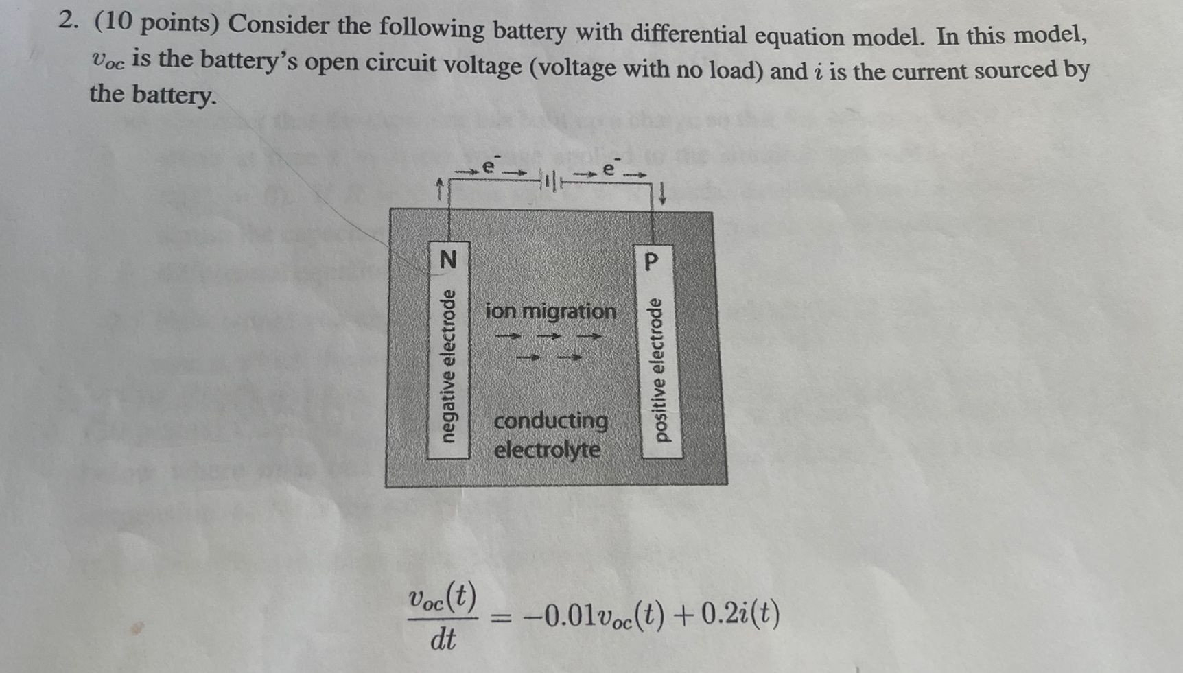 Solved (10 ﻿points) ﻿Consider the following battery with | Chegg.com