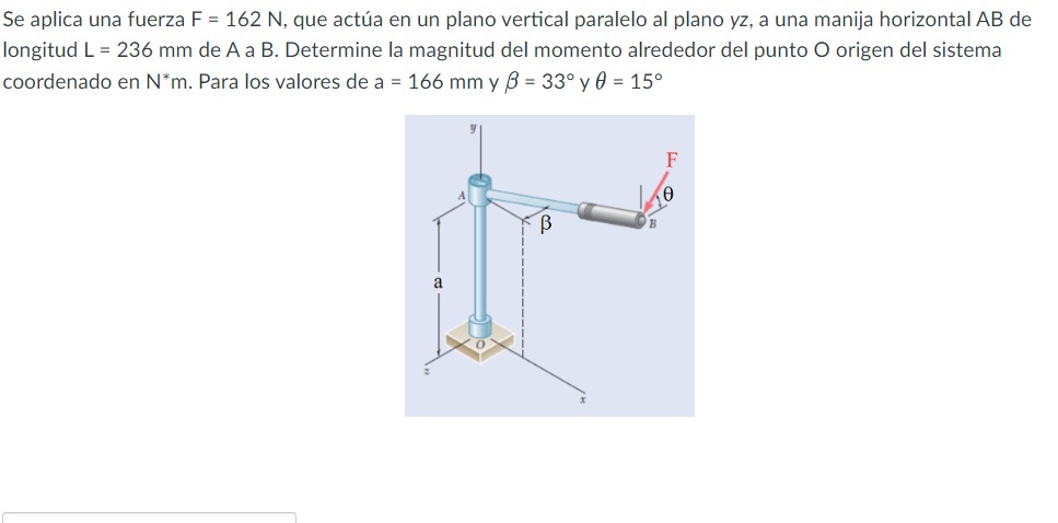 Solved Se aplica una fuerza F=162 N, que actúa en un plano | Chegg.com