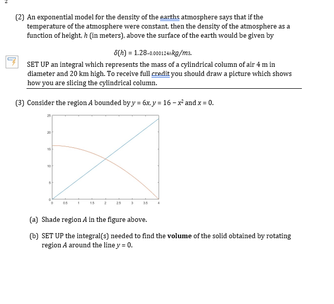 Solved (2) An exponential model for the density of the | Chegg.com