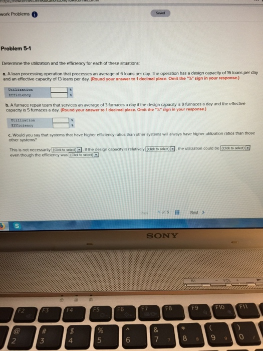 Solved work Problems Problem 5-1 Determine the utilization | Chegg.com