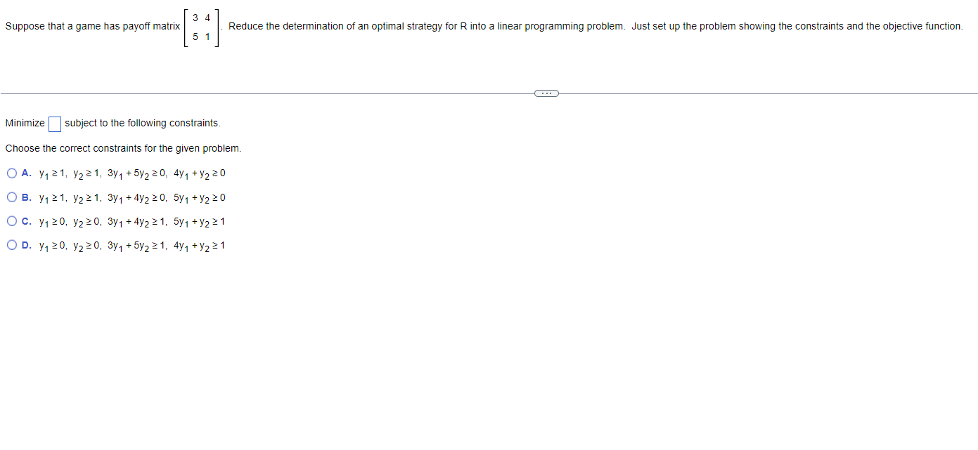 Solved Minimize subject to the following constraints. Choose | Chegg.com