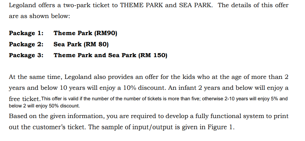 Solved Legoland offers a two-park ticket to THEME PARK and | Chegg.com