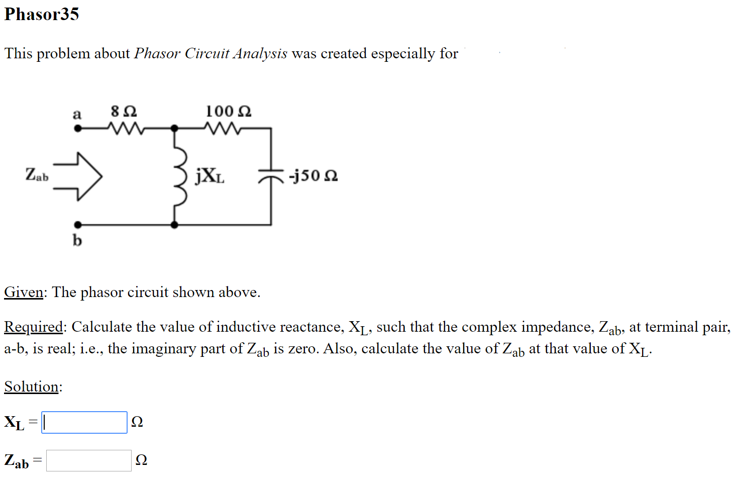 Solved Phasor35 This problem about Phasor Circuit Analysis | Chegg.com