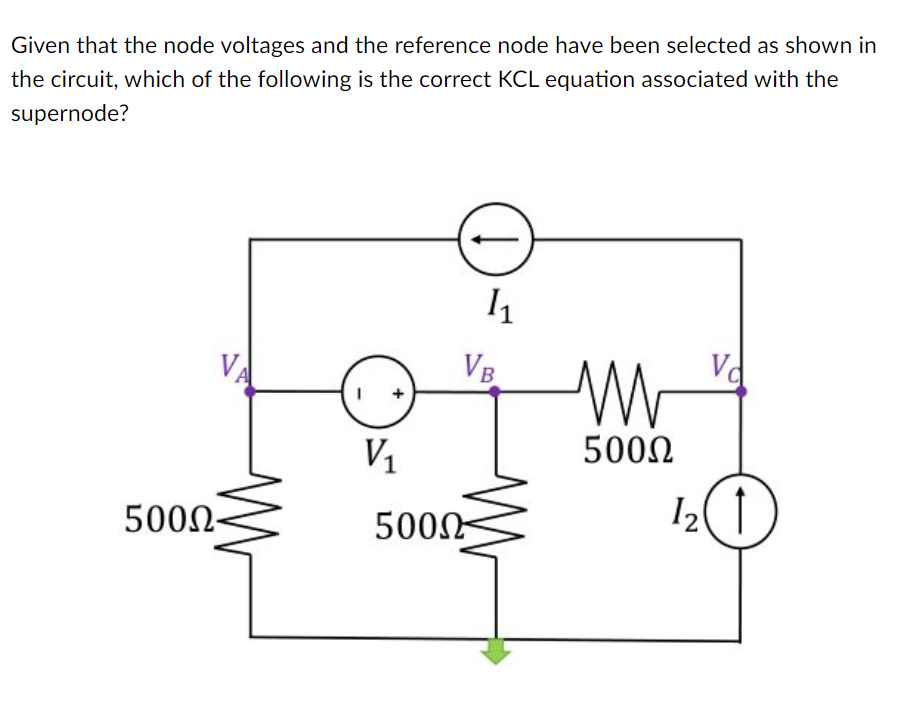 Solved Given that the node voltages and the reference node | Chegg.com