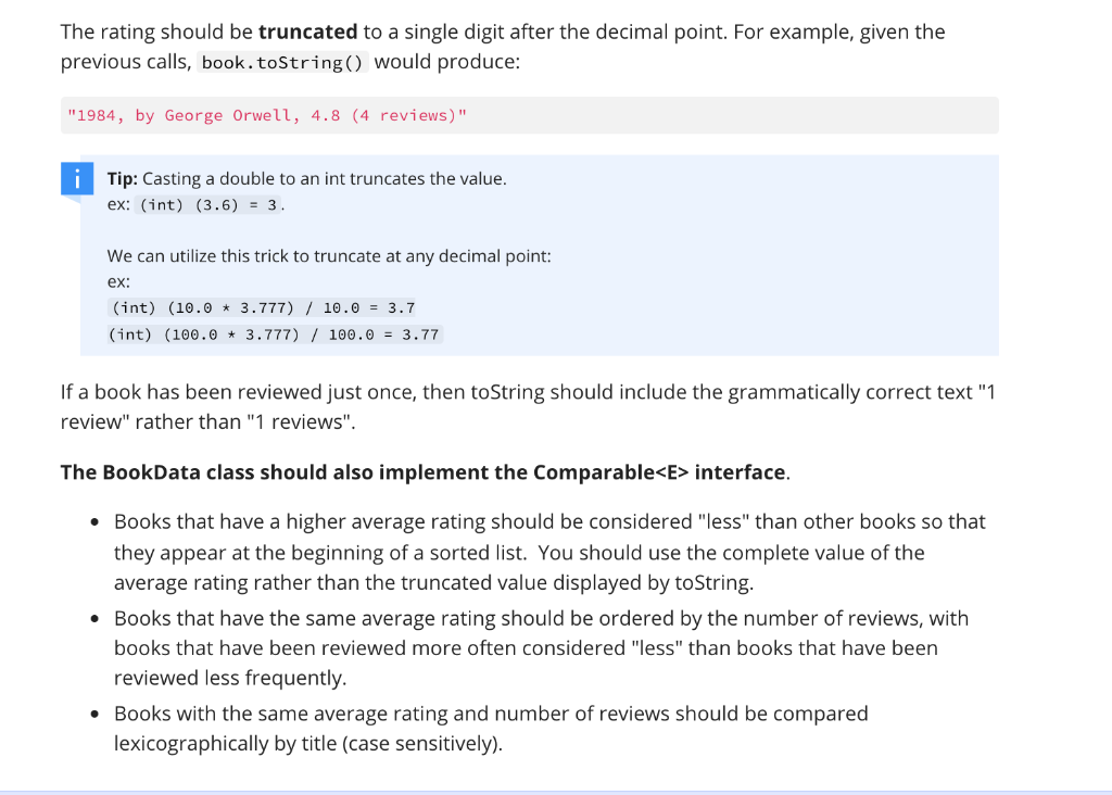 Solved Book Data Define a class BookData that keeps track of | Chegg.com