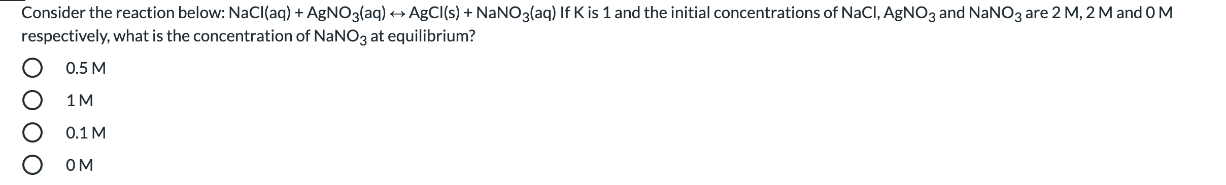 Solved Consider the reaction below: NaCl(aq) + AgNO3(aq) + | Chegg.com