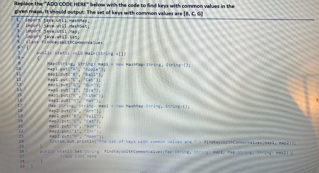 Solved Replace the "ADD CODE HERE" below with the code to | Chegg.com