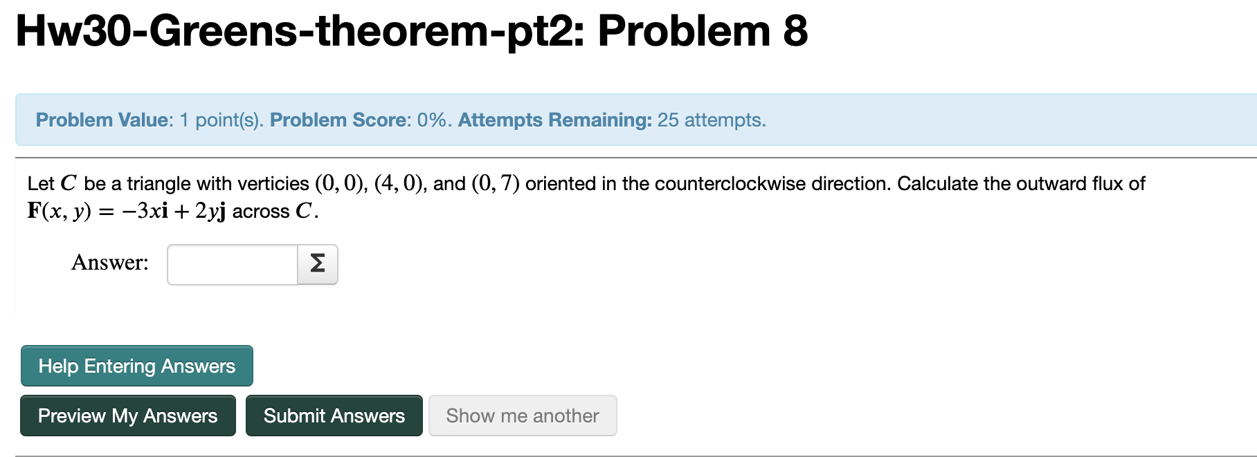 Solved Hw30-Greens-theorem-pt2: Problem 8 Problem Value: 1 | Chegg.com