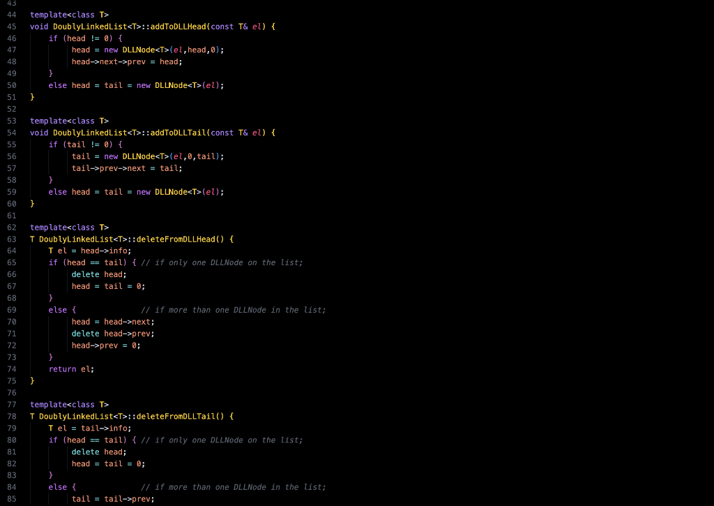 Solved DLLNode ( const T& el, DLLNode CT>∗n=0, DLLNode | Chegg.com