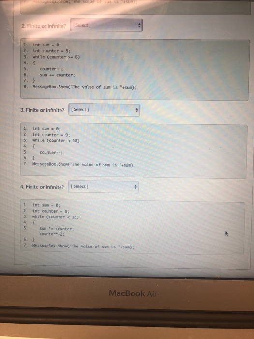 Solved Question 4 4 pts Infinite Loops In all but rare | Chegg.com