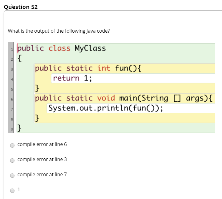 Solved Question 51 What is the output of the following code? | Chegg.com