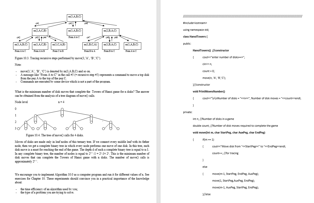 Solved Design a C++ program that solves Hanoi towers | Chegg.com