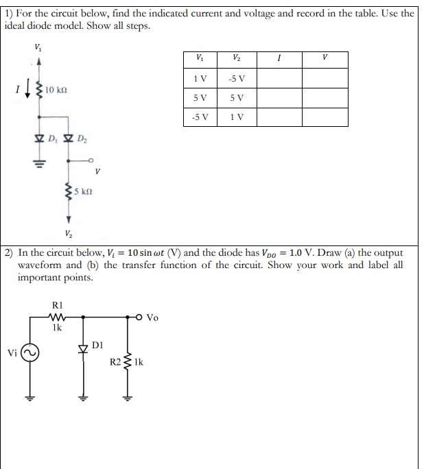 Solved 1) For the circuit below, find the indicated current | Chegg.com