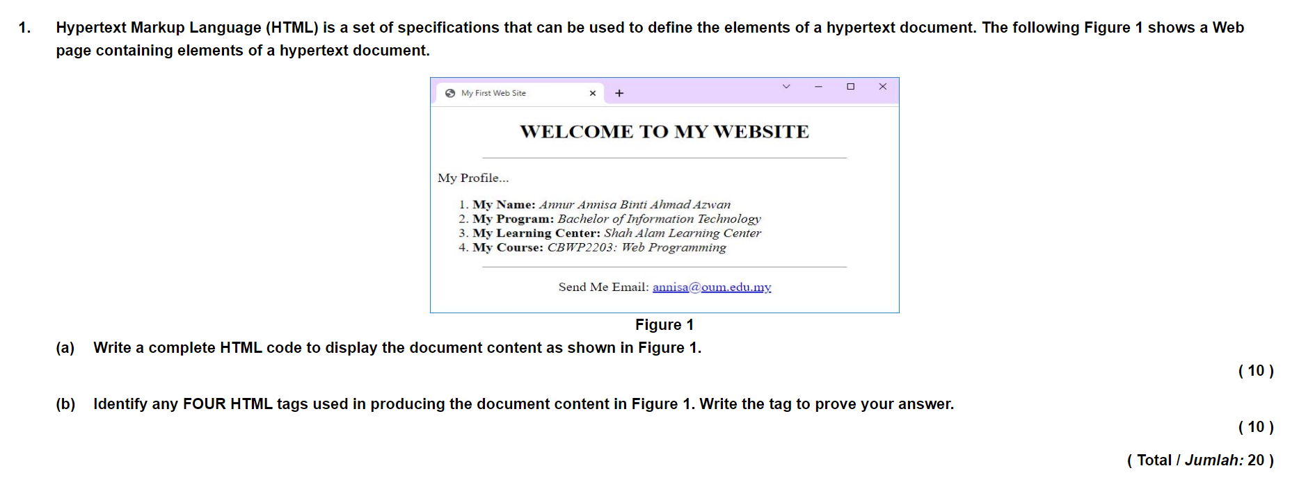 Solved Hi, Please help need answers for question 1 below (a) | Chegg.com