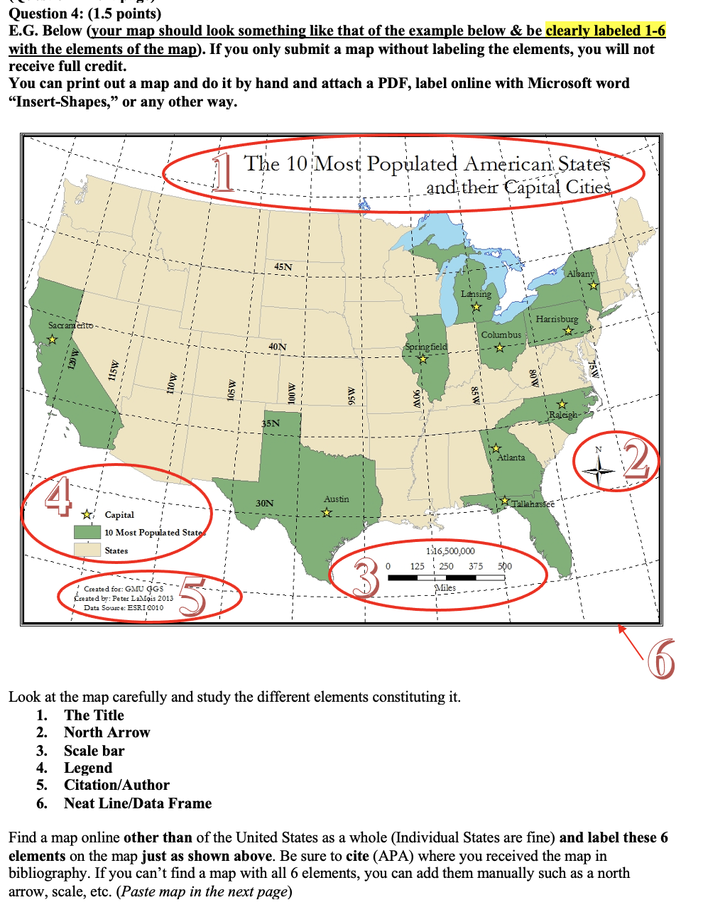 Solved Question 4: (1.5 points) E.G. Below (your map should | Chegg.com