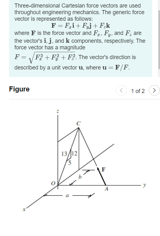 Solved To find a force's directional components that act | Chegg.com