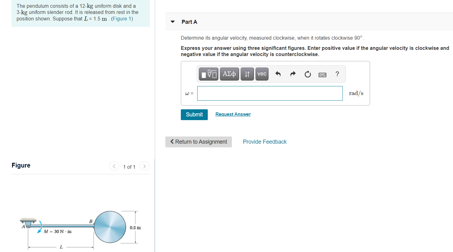Solved The pendulum consists of a 12-kg uniform disk and a | Chegg.com