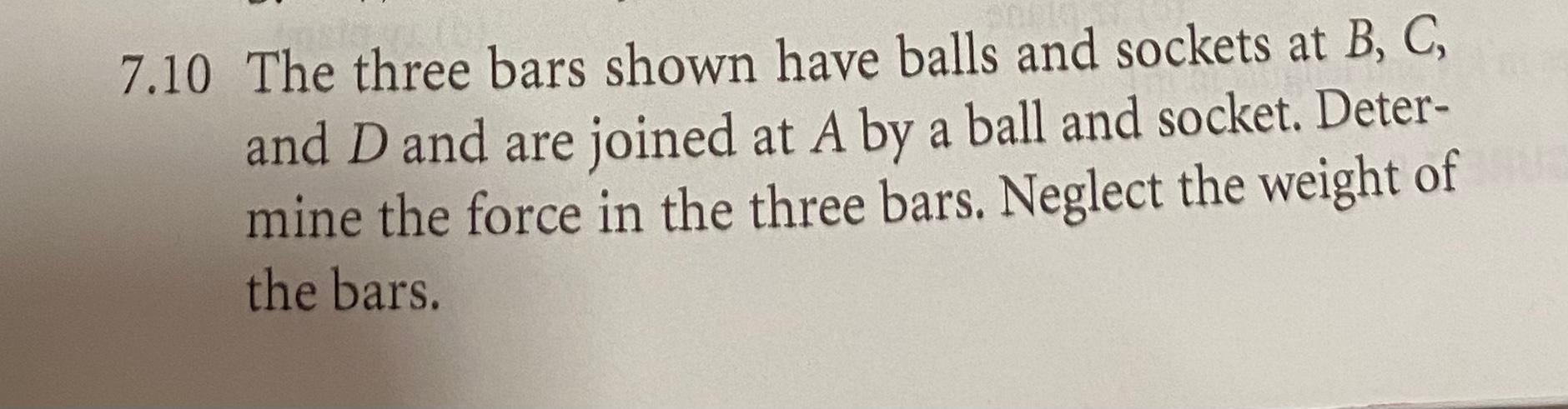 Solved 710 The three bars shown have balls and sockets at | Chegg.com