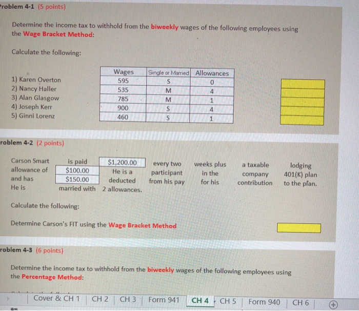 Solved roblem 4-1 (5 points) Determine the income tax to | Chegg.com Solved roblem 4-1 (5 points) Determine the income tax to | Chegg.com