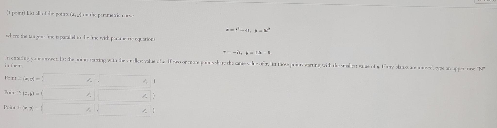 Solved (1 point) List all of the points (x,y) on the | Chegg.com