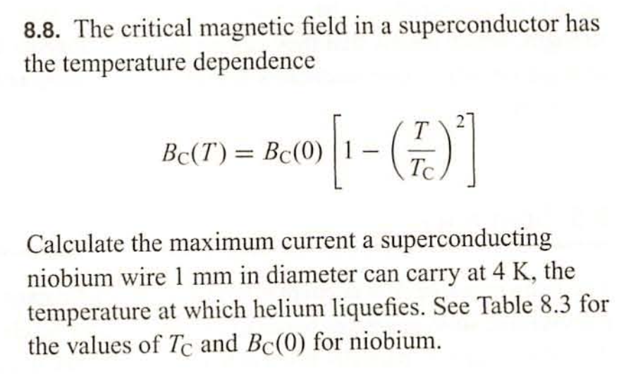 Solved 8.8. The critical magnetic field in a superconductor | Chegg.com
