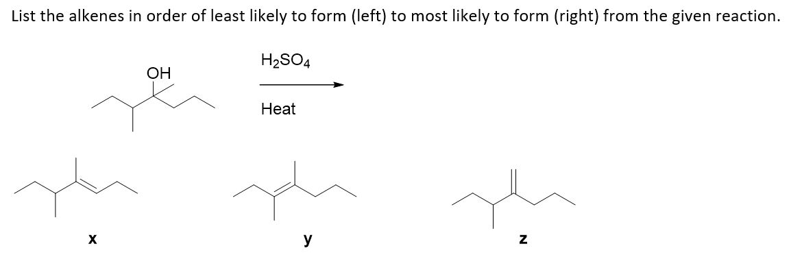 Solved List the following from least likely to form (left) | Chegg.com