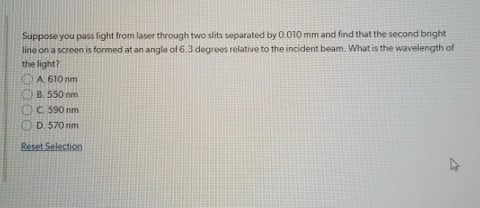 Solved Suppose you pass light from laser through two slits | Chegg.com