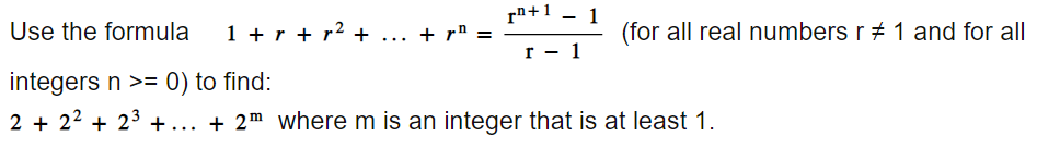 Solved Use the formula 1+r+r2+…+rn=r−1rn+1−1 (for all real | Chegg.com