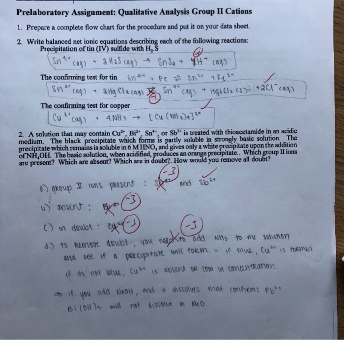 Solved Prelaboratory Assignment: Qualitative Analysis Group | Chegg.com