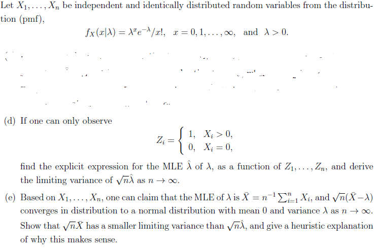Solved Let X1,... , Xn be independent and identically | Chegg.com