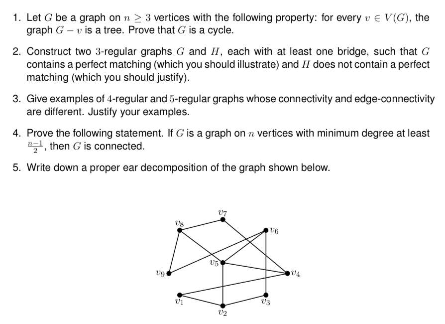 Solved 1. ﻿Let \( ﻿G \) ﻿be a graph on \( ﻿n \geq 3 \) | Chegg.com