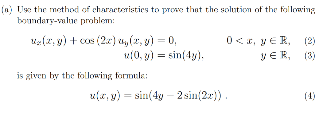 Solved (a) Use the method of characteristics to prove that | Chegg.com