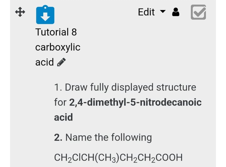Solved Tutorial 8carboxylicacidDraw fully displayed | Chegg.com