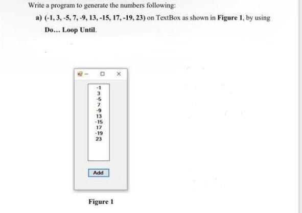 Solved Write a program to generate the numbers following: a) | Chegg.com