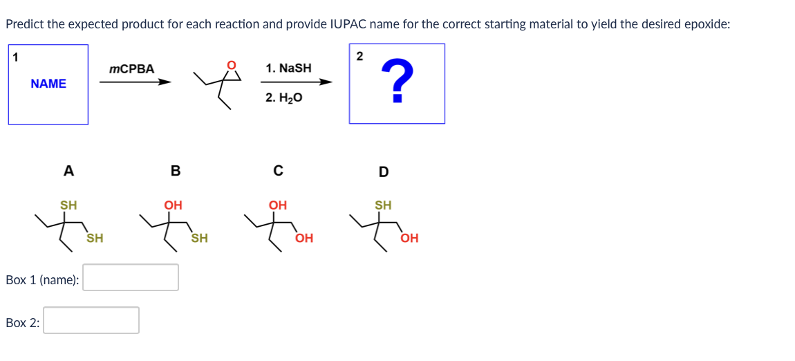 Solved Predict the expected product for each reaction and | Chegg.com