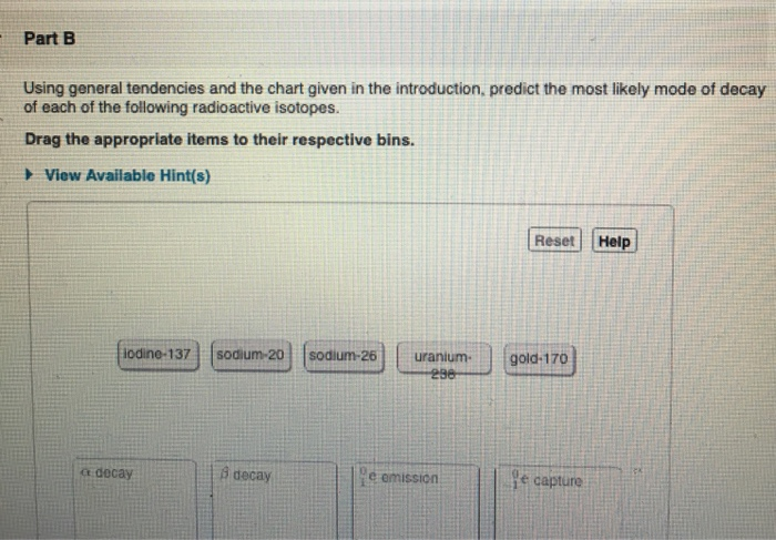 Solved Part B Using general tendencies and the chart given | Chegg.com