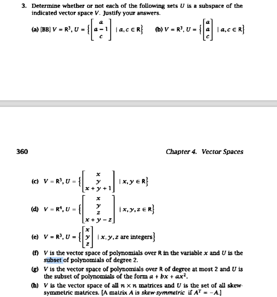 Solved 3. Determine whether or not each of the following | Chegg.com