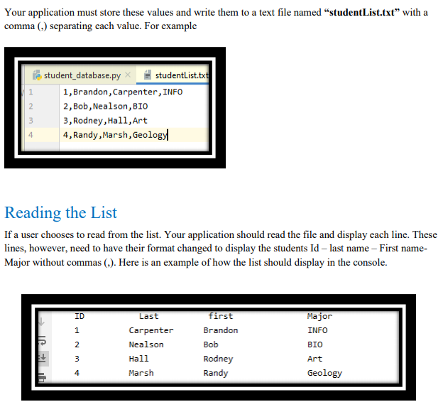You must create a Python application that manages | Chegg.com