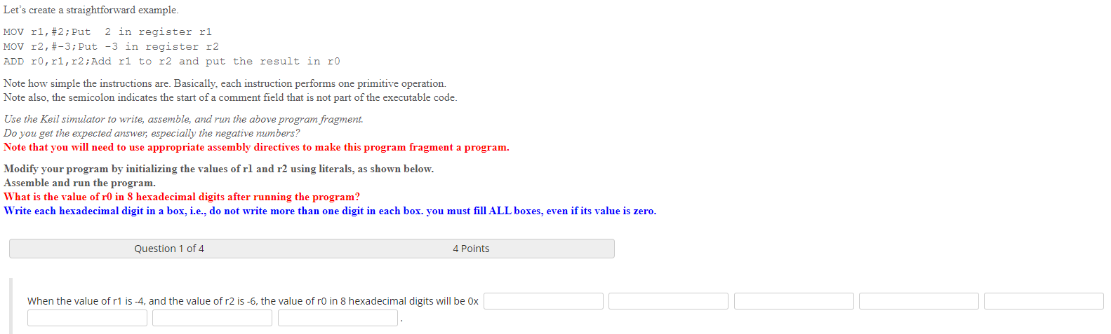 Solved Let's create a straightforward example. MOV r1,\#2; | Chegg.com