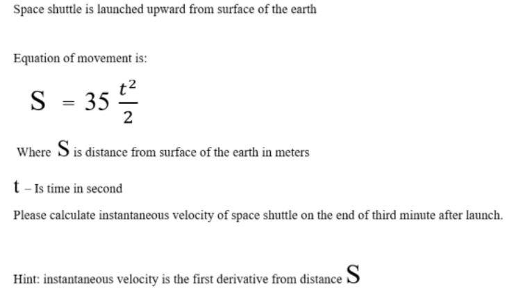 Solved Space shuttle is launched upward from surface of the | Chegg.com